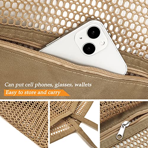 Felomdep Large Mesh Beach Tote Bag for Women,Shoulder Bag, Nylon Pool Bag, Hobo Bag for Beach Travel Shopping,Brown