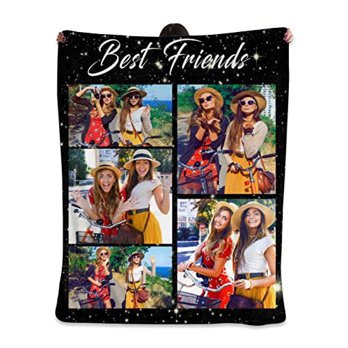 Custom Blanket with Photo Text Personalized Throw Blanket Customized Picture Blanket for Baby Mother Father Adult Friends Lovers Dog Pets Personalized Gift