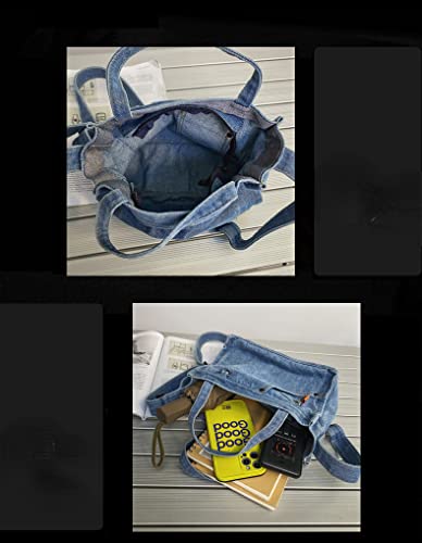 GESALOP Women's Denim Crossbody Bag, Small Shoulder Bag, Denim Purse, Handbag (Light blue)