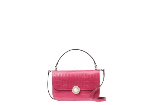 Kate Spade New York Audrey Flap Crossbody (Croc Embossed Festive Pink)