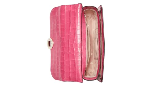 Kate Spade New York Audrey Flap Crossbody (Croc Embossed Festive Pink)