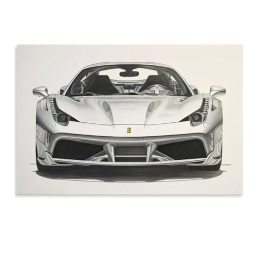 Car Poster Ferrari F40 Supercar Posters Racing Car Canvas Wall Art For Boy's Bedroom SuperCar Wall Decor Unframe-style 18x12inch(45x30cm)