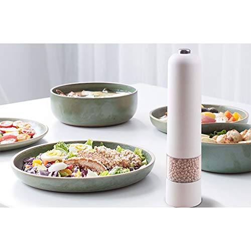 Electric Pepper Grinder, Battery Powered Salt and Pepper Grinder Set, Black Pepper and Pepper Grinder, Electric Salt and Pepper Grinder Set, One Hand Automatic Operation, Kitchen Gadgets (white)