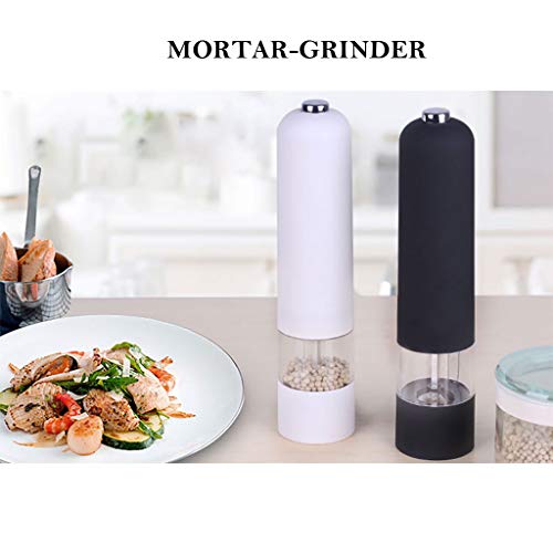 Electric Pepper Grinder, Battery Powered Salt and Pepper Grinder Set, Black Pepper and Pepper Grinder, Electric Salt and Pepper Grinder Set, One Hand Automatic Operation, Kitchen Gadgets (white)