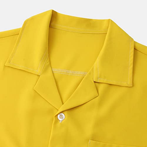DUOWEI Athletic Long Sleeve Shirt Men Fitted Male Summer Hawaii Solid Shirt Short Sleeve Pocket Lapel Collar Button Shirt Big