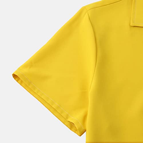 DUOWEI Athletic Long Sleeve Shirt Men Fitted Male Summer Hawaii Solid Shirt Short Sleeve Pocket Lapel Collar Button Shirt Big