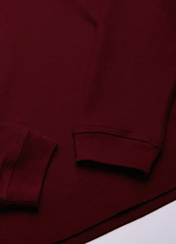IZOD mens Long Sleeve Pique School Uniform Polo Shirt, Burgundy, 34-35 US