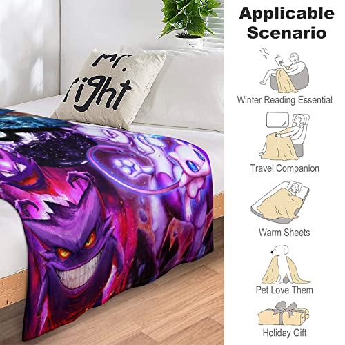 Anime Soft Throw Blanket Bedding Fleece Blankets Lightweight Cozy Warm Fit Home Living Couch Bed Sofa All Season 40"*50" (100 * 130cm)