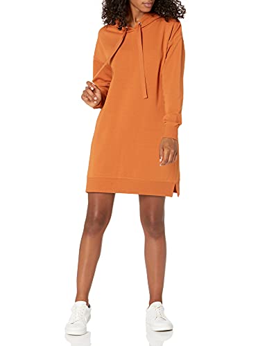 The Drop Women's Iona Long-Sleeve Hooded Mini Sweatshirt Dress, Adobe, 2X, Plus Size