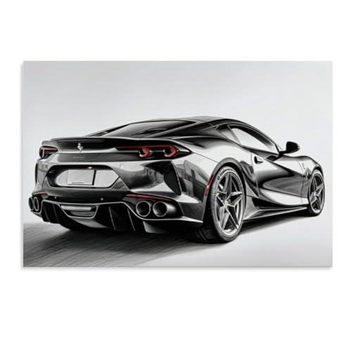 Car Poster Ferrari F40 Supercar Posters Racing Car Canvas Wall Art For Boy's Bedroom SuperCar Wall Decor Unframe-style 18x12inch(45x30cm)