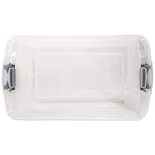 HOMZ Multipurpose 66 Quart Clear Storage Container Tote Bins with Secure Latching Lids for Home or Office Organization (4 Pack)