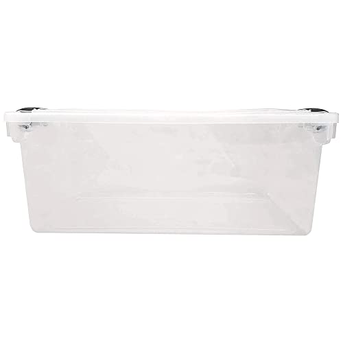 HOMZ Multipurpose 66 Quart Clear Storage Container Tote Bins with Secure Latching Lids for Home or Office Organization (4 Pack)