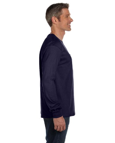Hanes Tagless Long Sleeve T-Shirt with a Pocket