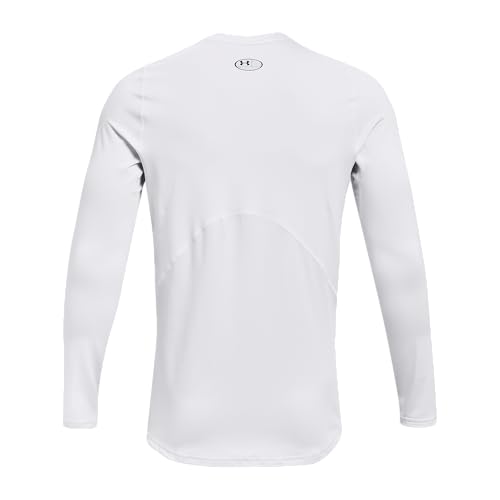 Under Armour Men's ColdGear Armour Fitted Crew, White (100)/Black, Large