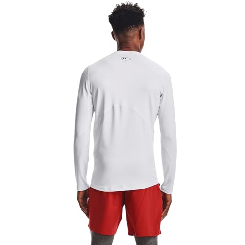 Under Armour Men's ColdGear Armour Fitted Crew, White (100)/Black, Large