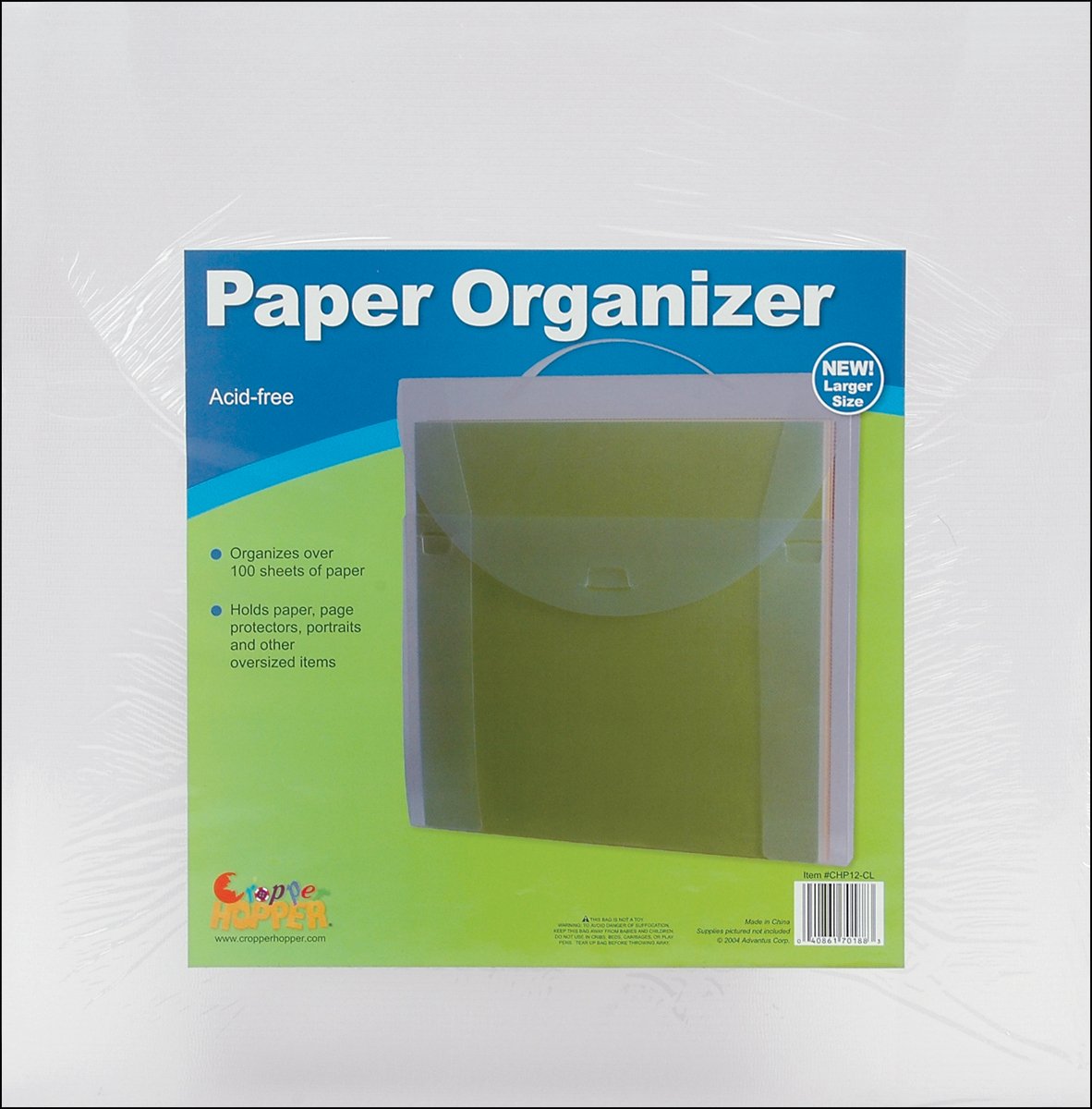 Advantus Cropper Hopper Paper Organizer, Frost, 12-Inch by 12-Inch
