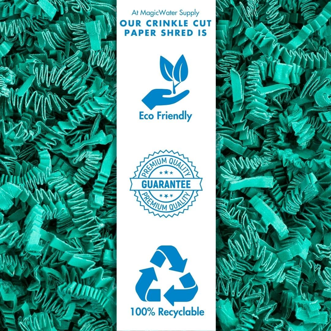 MagicWater Supply Crinkle Cut Paper Shred Filler (2 LB) for Gift Wrapping & Basket Filling - Teal
