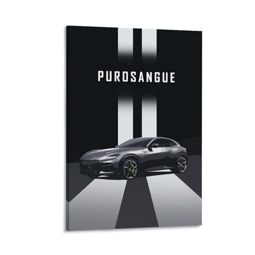 Car Poster Ferrari F40 Supercar Posters Racing Car Canvas Wall Art For Boy's Bedroom SuperCar Wall Decor Frame-style 12x18inch(30x45cm)