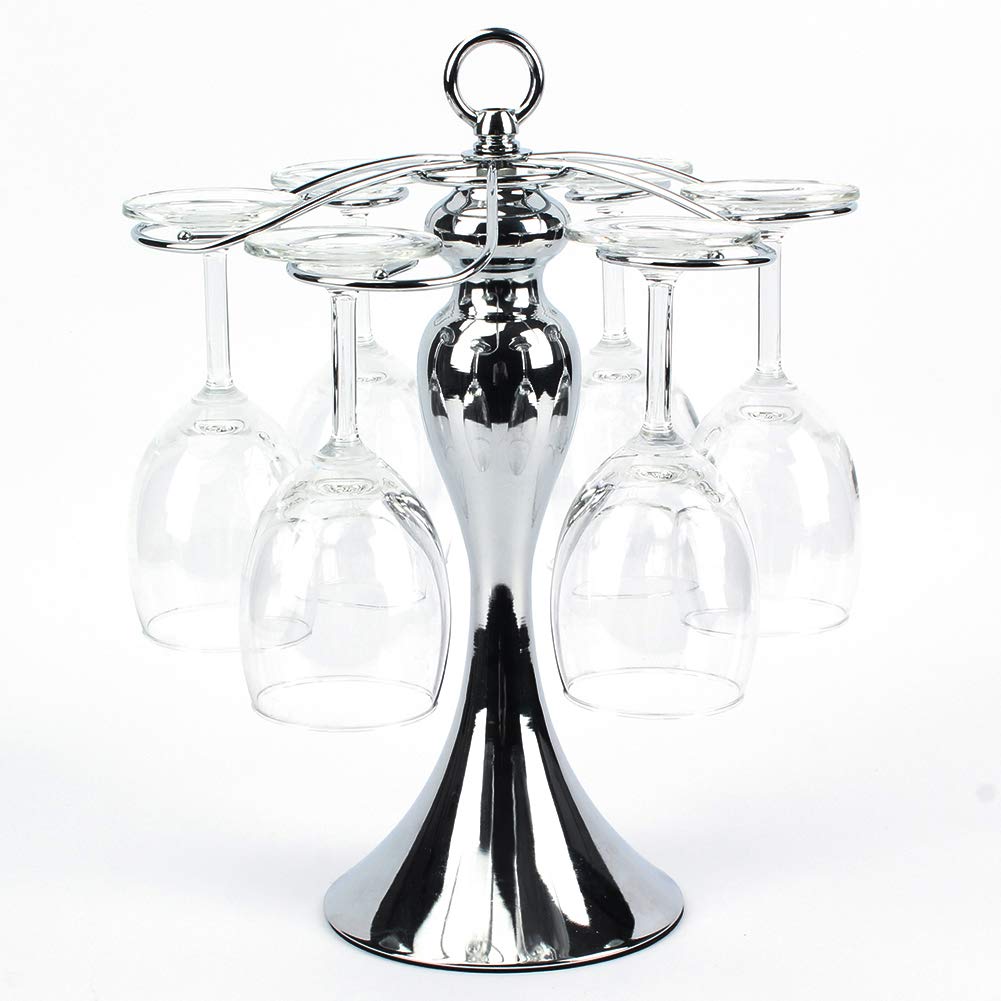 DreamiDeco Countertop Stemware Holder and Wine Glass Drying Rack for Home and Bar, Each Holds 6 glasses, 2 Packs
