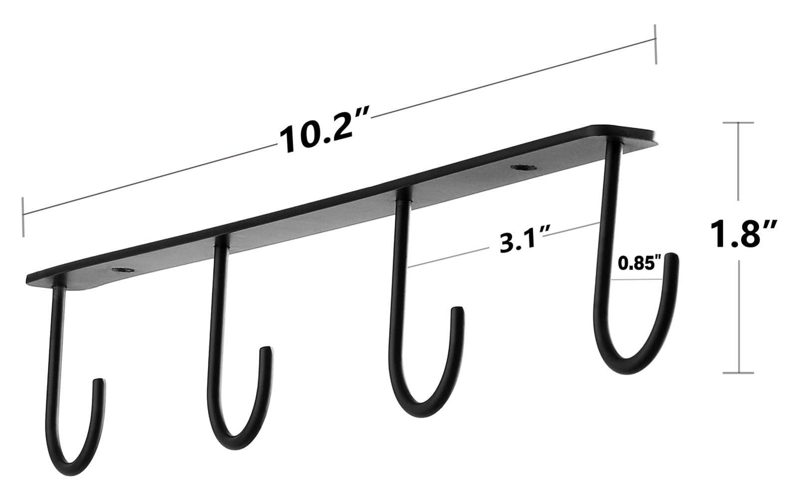 Mkono Under Cabinet Mug Hanger Set of 3 Metal Mug Hooks Coffee Cup Holder with 12 Hooks Simple Coffee Mug Organizer for Cabinet Shelf Modern Mug Storage Display Rack for Kitchen Coffee Bar, Black