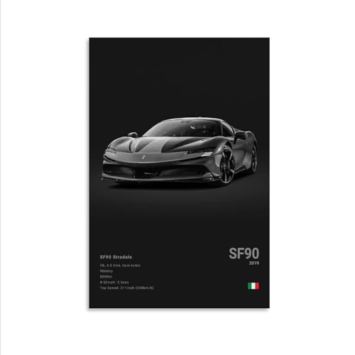 Car Poster Ferrari F40 Supercar Posters Racing Car Canvas Wall Art For Boy's Bedroom SuperCar Wall Decor Unframe-style 12x18inch(30x45cm)