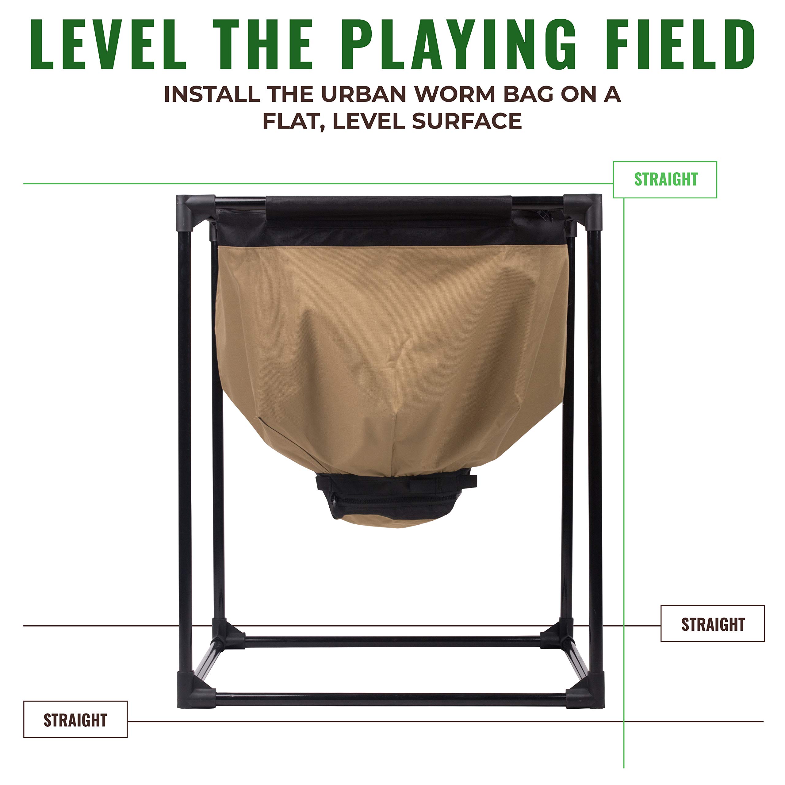 Urban Worm Bag Worm Composting Bin Version 2 - Easy Harvest with Fully Removable Zipper-Free Bottom