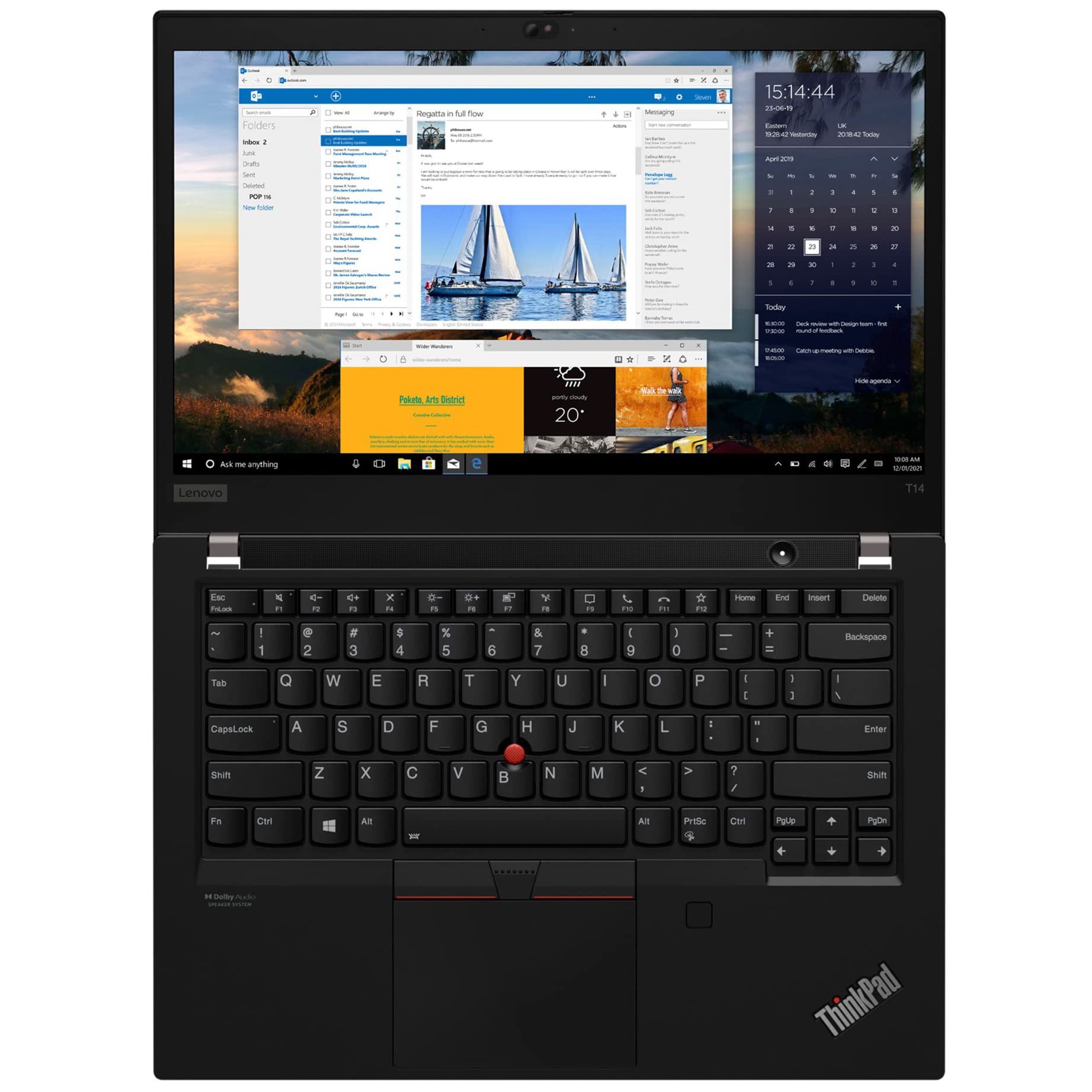 Lenovo ThinkPad T14 14" Touchscreen FHD 300nits Business Laptop Computer, Intel Quad-Core i7-1165G7, 32GB DDR4 RAM, 1TB PCIe SSD, WiFi 6, BT 5.1, Fingerprint Reader, Windows 10 Pro, Conference Webcam