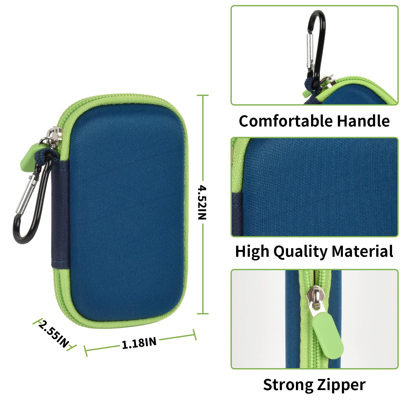 Case Compatible with SanDisk 1TB 2TB 500GB 4TB/for SanDisk PRO Extreme Portable SSD, External Solid State Hard Drive Storage Holder for SDSSDE61/ SDSSDE60/ SDSSDE81/SDSSDE30/SDSSDE60 (Box Only)(Green)