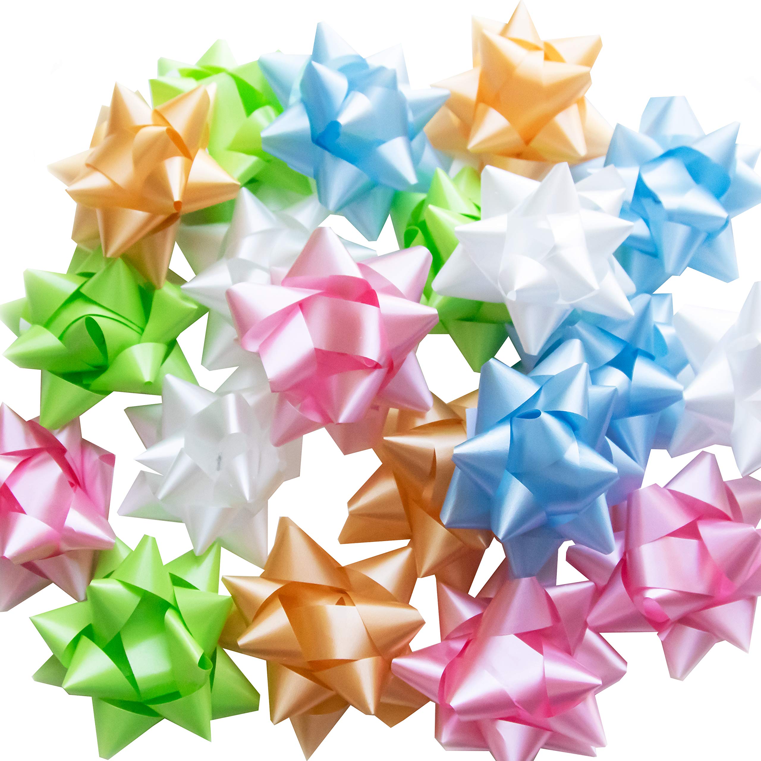 Assorted Pastel Satin Gift Bows, 20 Pack