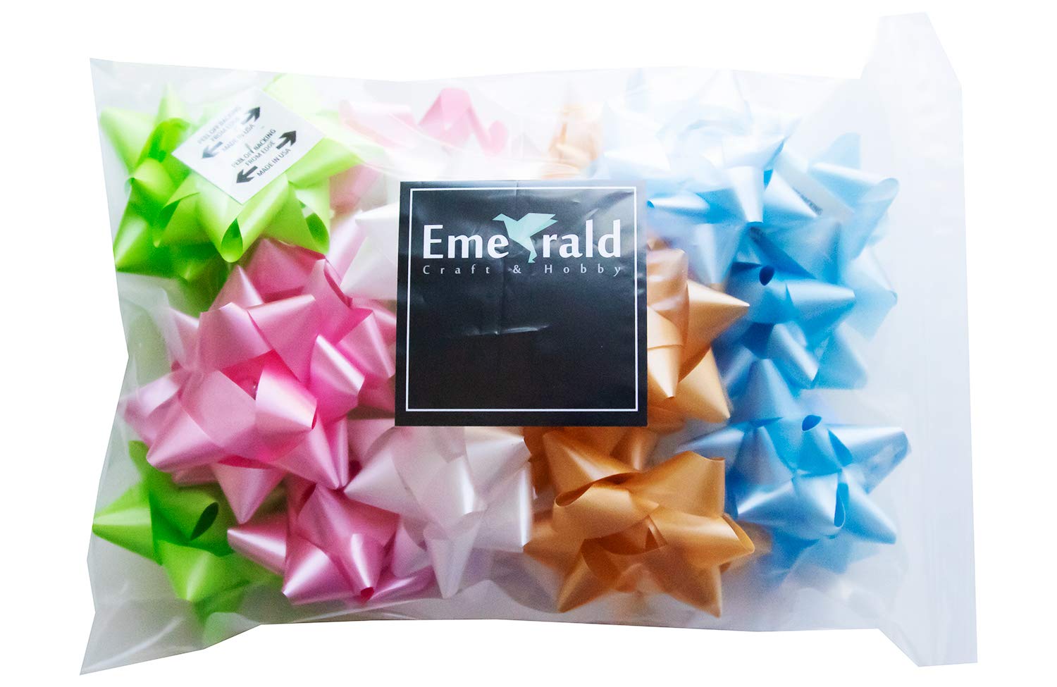 Assorted Pastel Satin Gift Bows, 20 Pack