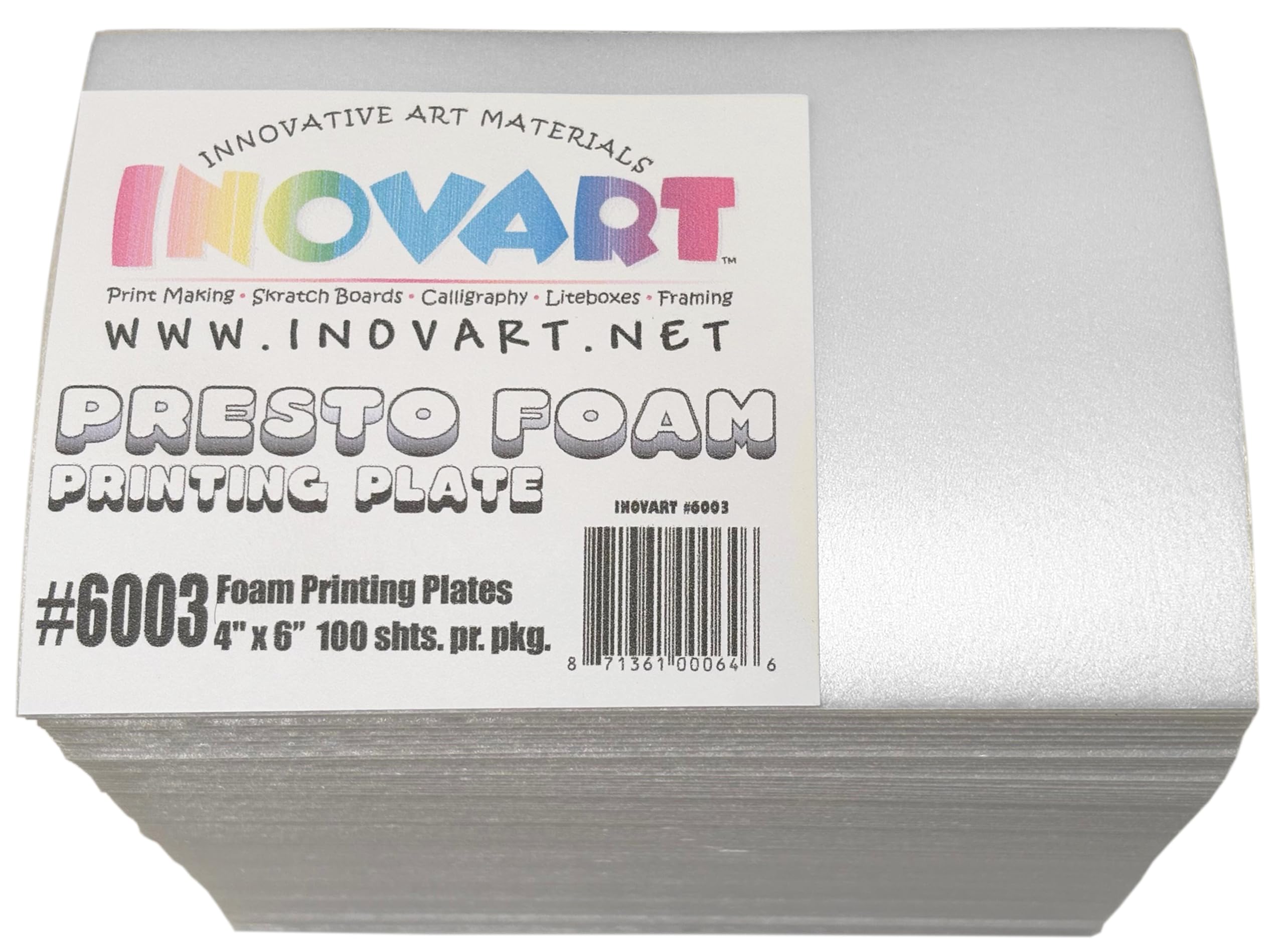 INOVART Presto Foam Printing Plates Econo Pack, 4"x6", 100 Sheets