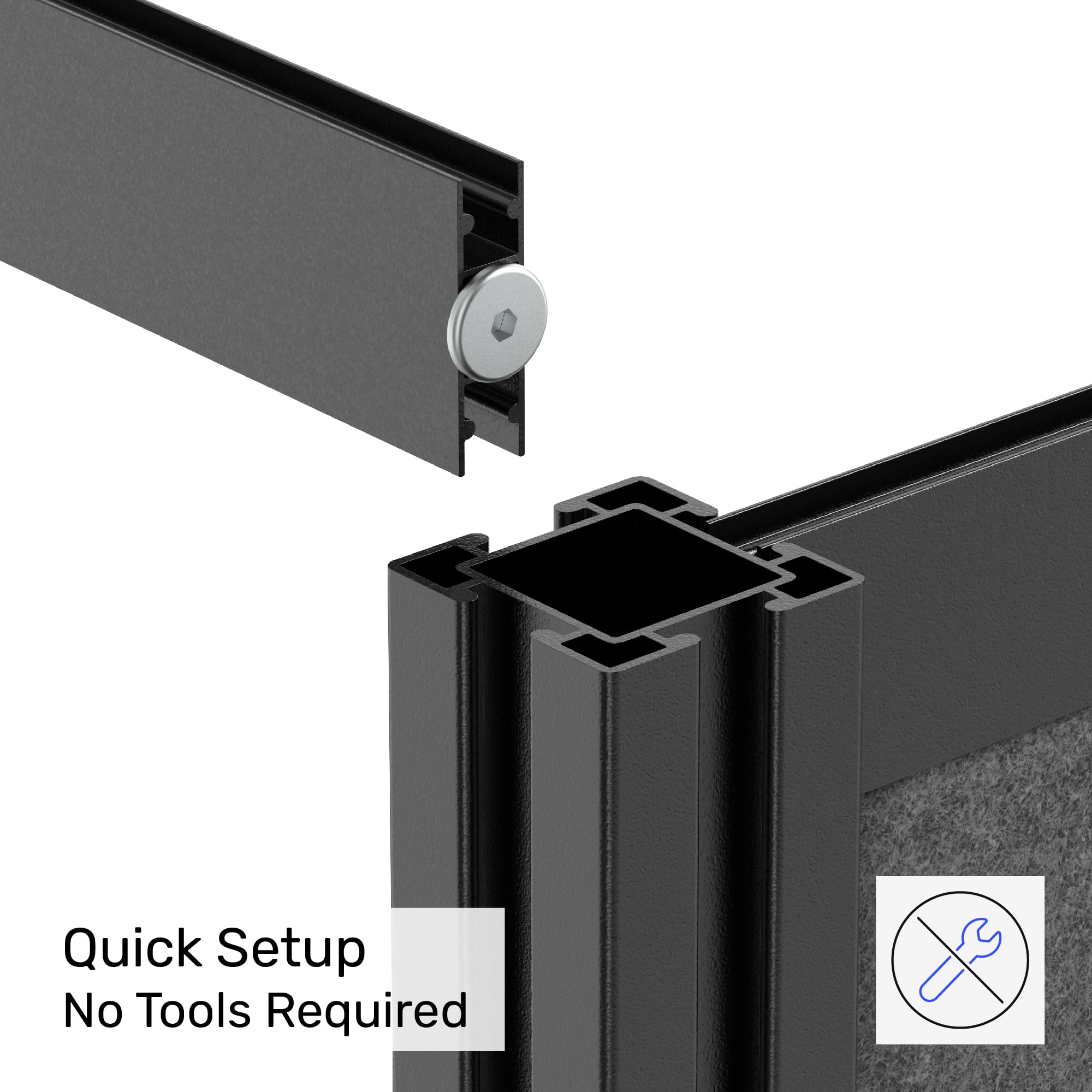 Stand Up Desk Store ReFocus Modular and Expandable Office Partition Wall System (70" W x 70" H Freestanding Divider Wall)