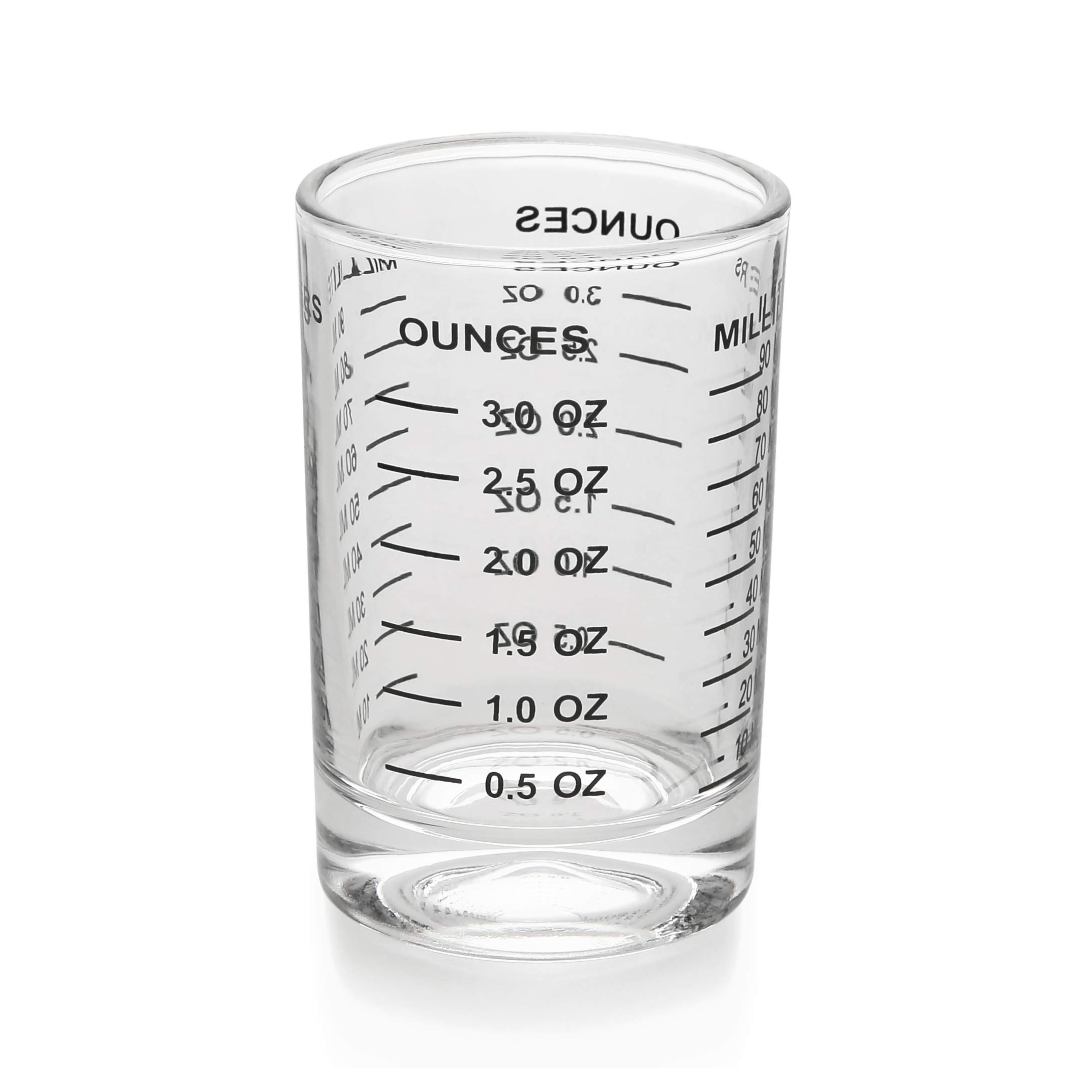Shot Glass Measuring Cup 3 Ounce/90ML Liquid Heavy High Espresso Glass Cup Black Line