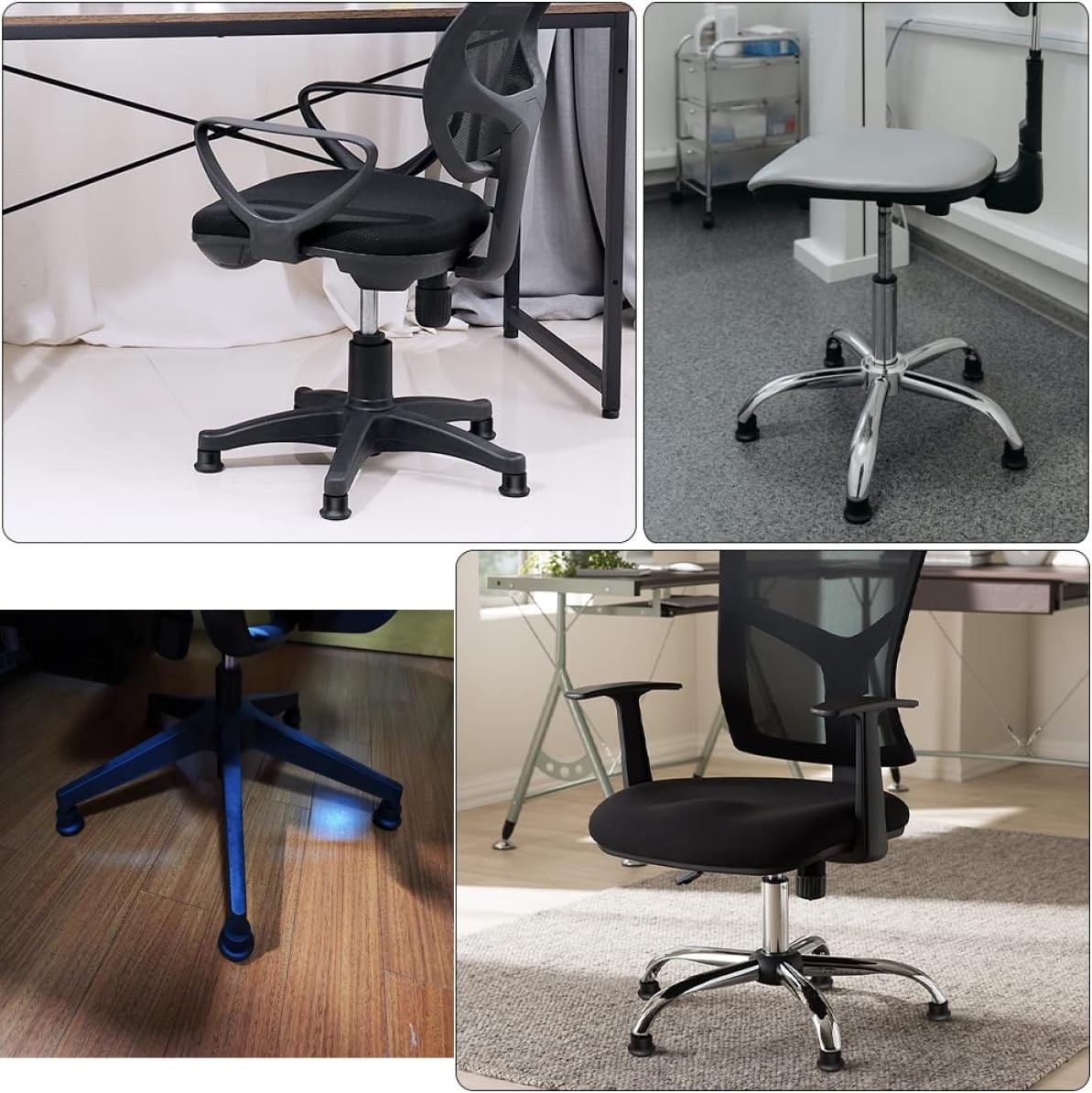 10PCS Replacement Office Chair or Stool Bell Glides,Stationary Plastic Foot Glide 2inch- Low Profile