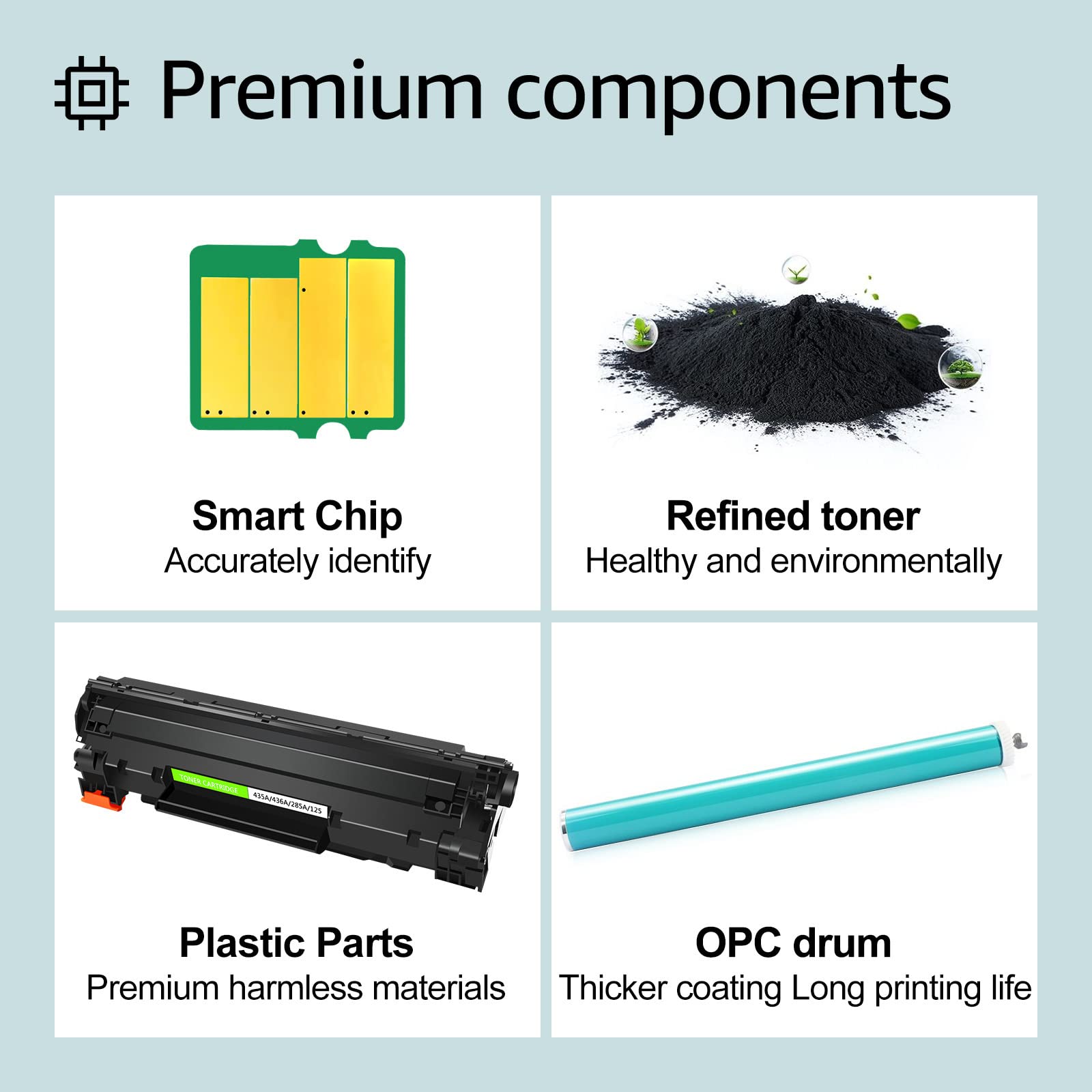 greencycle High Yield Compatible 35A CB435A Toner Cartridge Replacement for Laserjet P1002 P1003 P1004 P1005 P1006 P1007 P1009 Series Printers ( Black, 4 Pack )