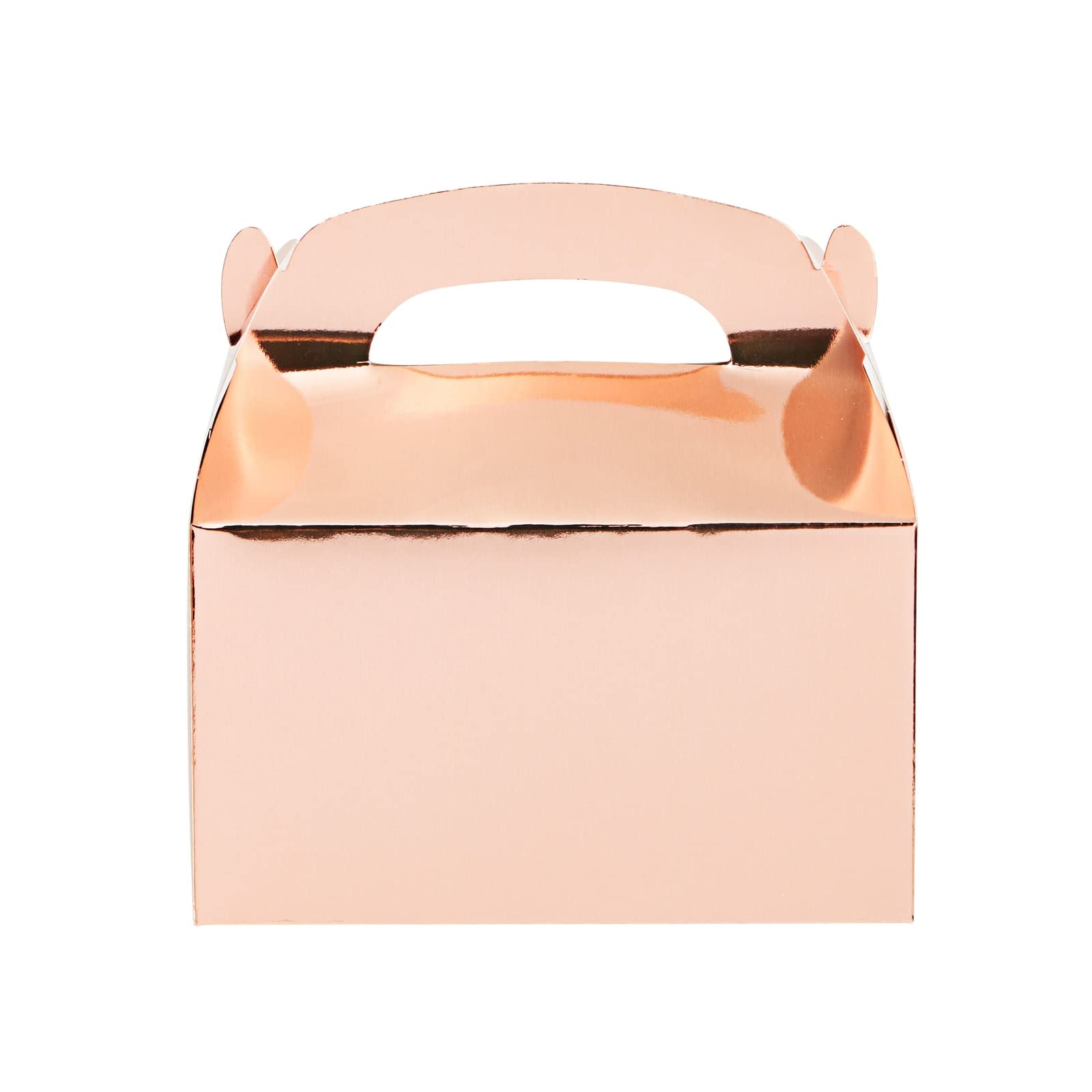 Juvale 24 Pack Rose Gold Gable Boxes for Baby Shower, Wedding, Birthday Themed Party Favors (6.2 x 3.5 x 3.6 In)