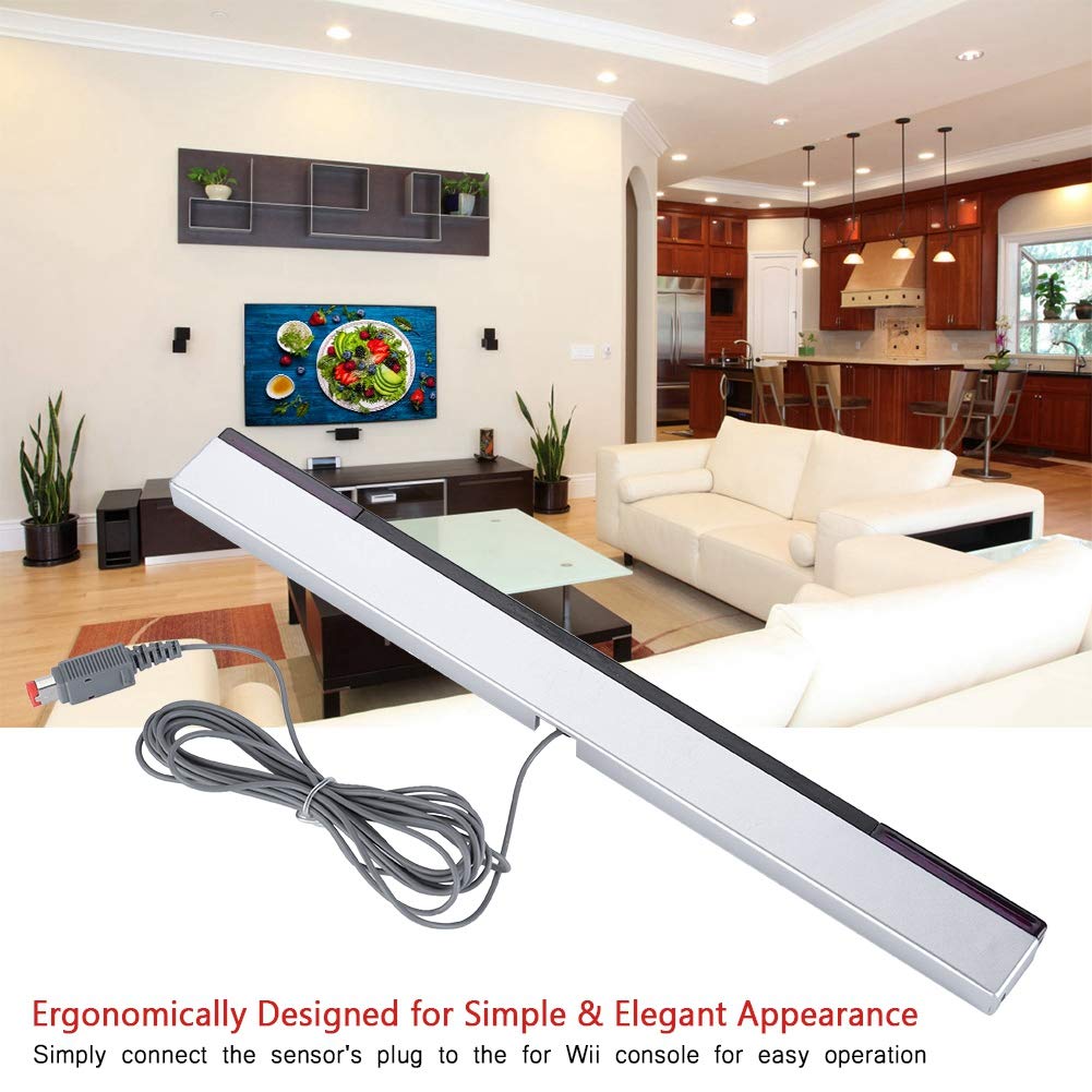 Wired Infrared Ray Sensor Bar, Sensor Bar for Wii System Wired Receiver & Standcfor Nintendo WII Console