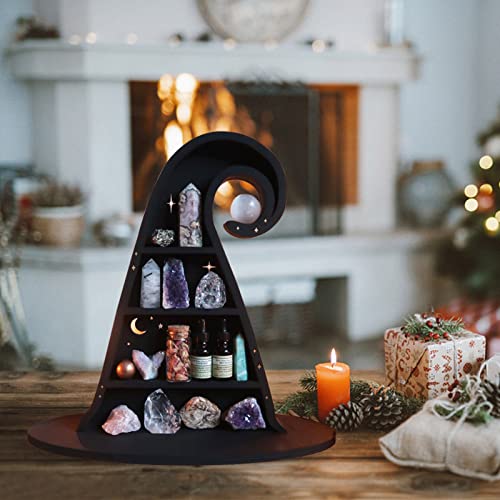 Witch Hat Shelf Crystals Wall Decor Crystal Shelf Display Boho Shelves Essential Display Shelf for Bedroom Dorm Room Office