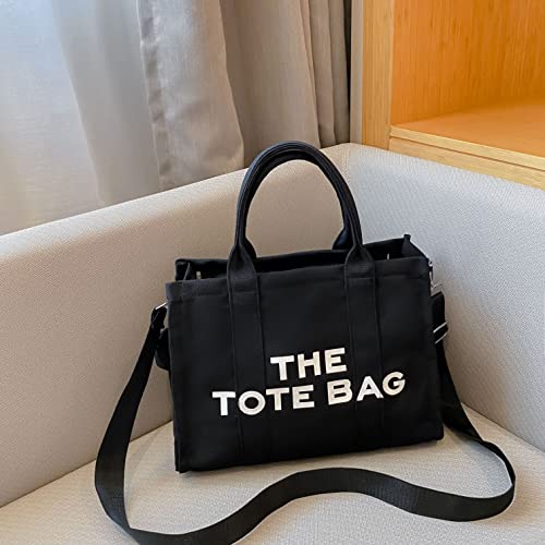 Cosetten Tote Bags for Women, Leather Tote Bag with Zipper, Shoulder/Crossbody/Handbag (Black, Large)