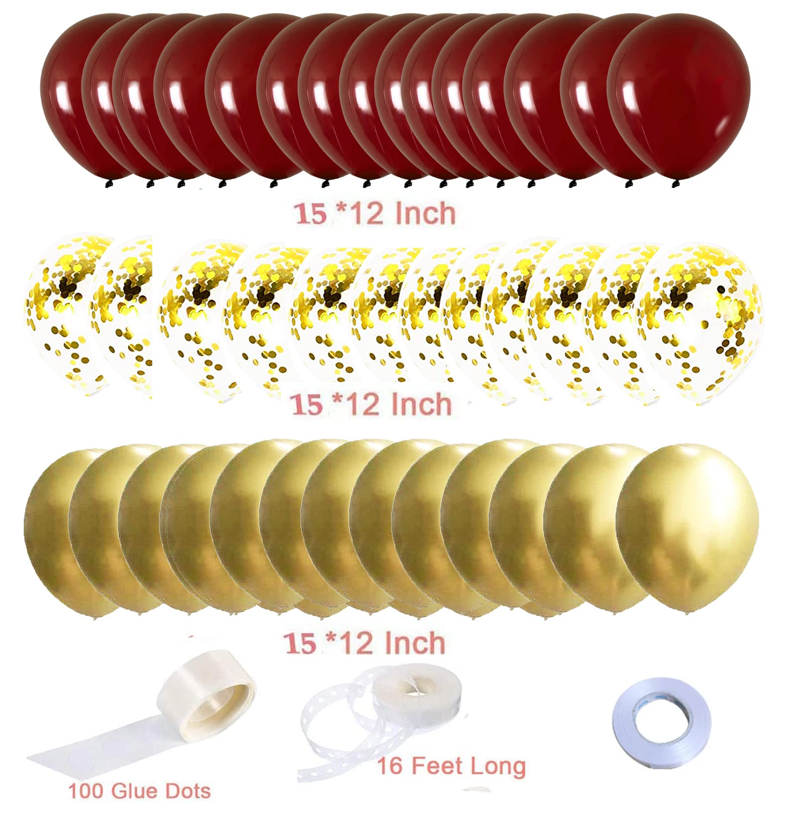 Graduation Party Decorations Maroon Gold 2023/Burgundy Gold Fall Birthday Party Decorations for Women Fall Balloons/Fall Party Decorations/Fall in love Bridal Shower Decorations