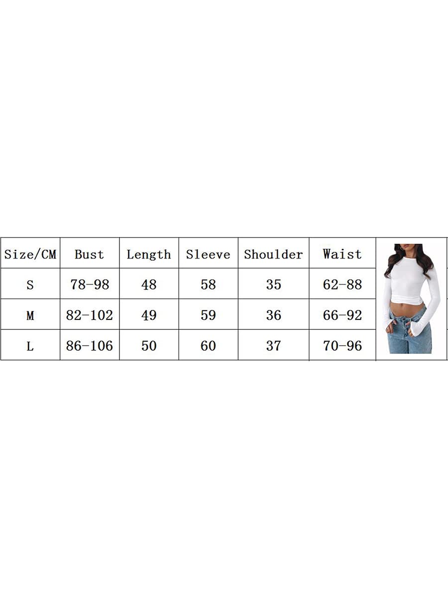 Fernvia Women's Slim Fit Basic Crop Tops Solid Color Casual Long Sleeve Crew Neck Tight Tee Shirts Fall Streetwear (A4-Basic Black, S)