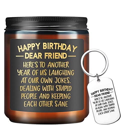 Maybeone Birthday Gifts for Best Friends - Happy Birthday Dear Friend - Lavender Scented Candle Gifts for Women Friend - Friendship Gifts for Her, Him, Besties, BFF, Soul Sister