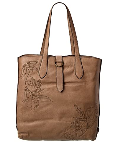 Frye Hadley Embroidered Leather Tote, Grey