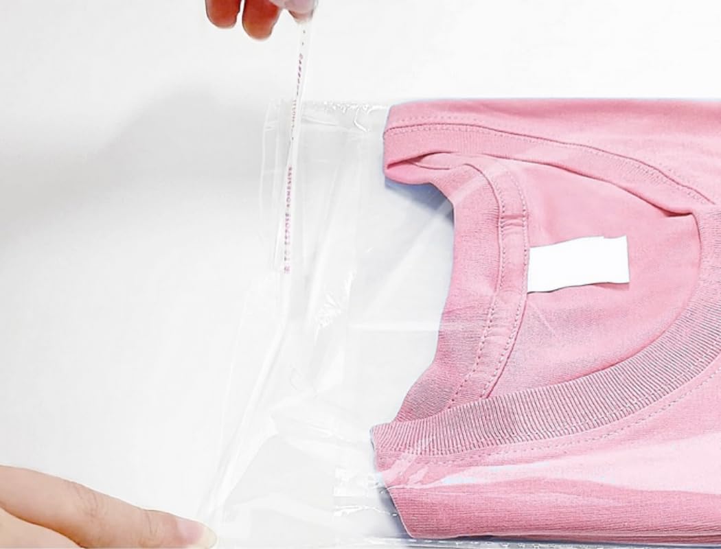 Muyindo 100 Pieces (9x12 Inch) Clear Plastic Bags for Packaging, Clothing & T-Shirts Strong Packing Self Adhesive Cellophane Bag