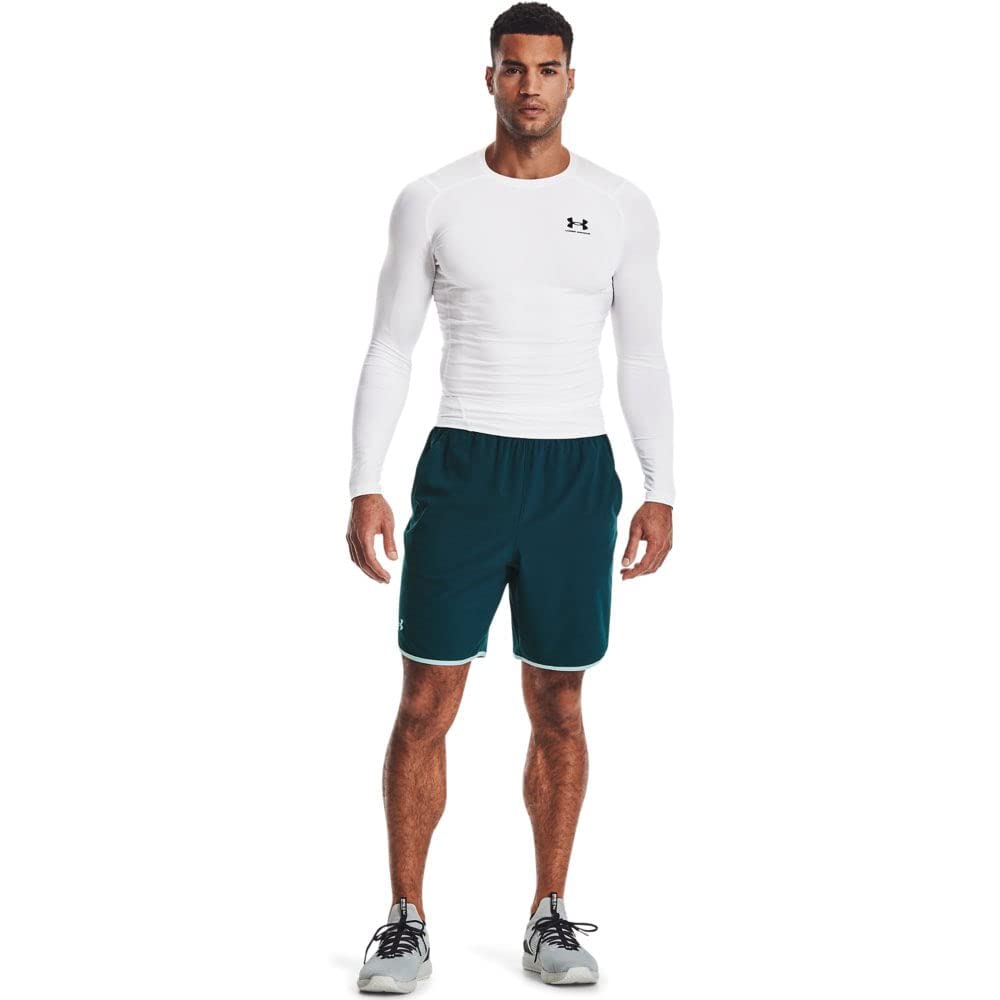 Under Armour Men's Armour HeatGear Compression Long-Sleeve T-Shirt , White (100)/Black, XX-Large