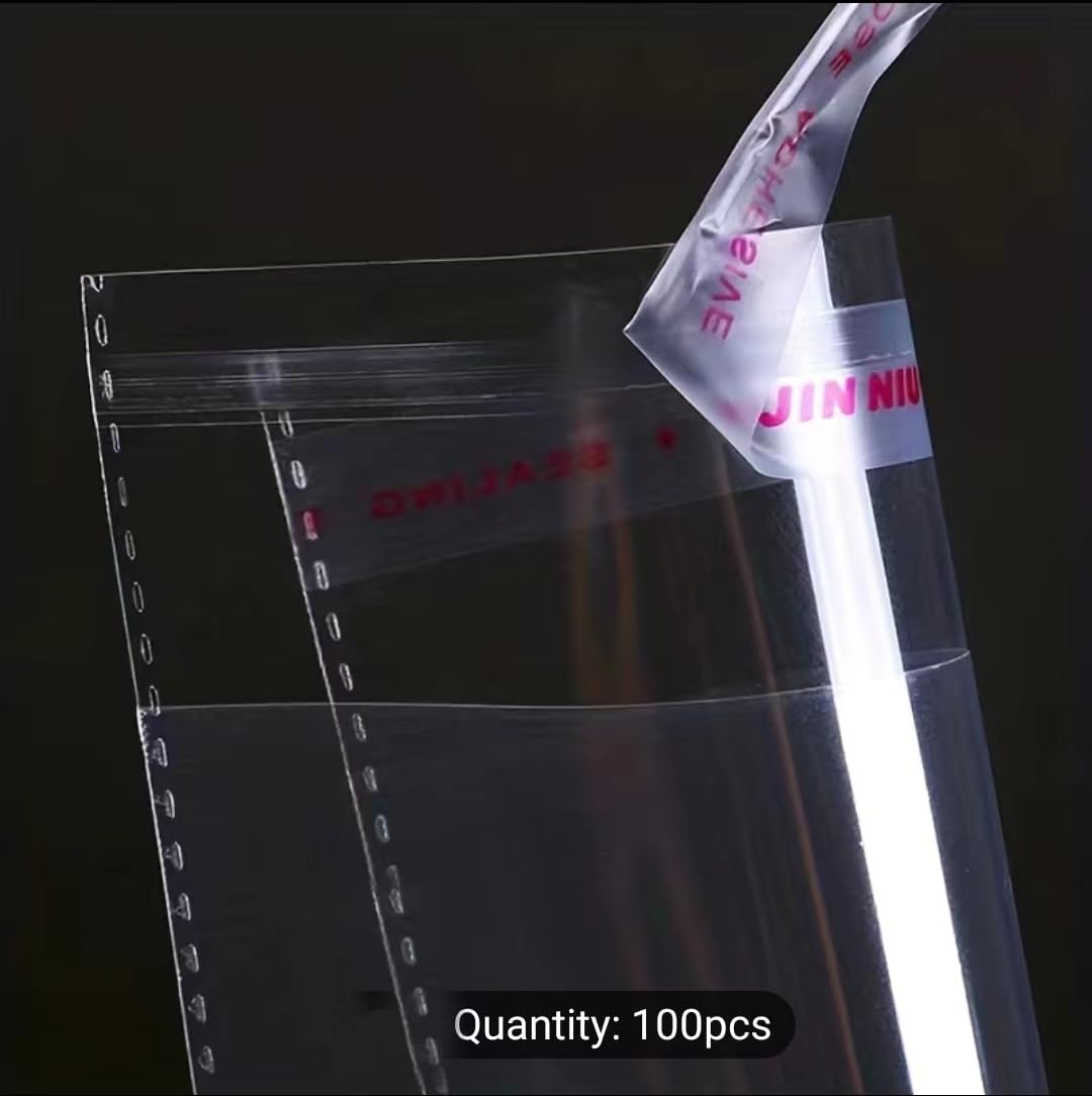 Muyindo 100 Pieces (9x12 Inch) Clear Plastic Bags for Packaging, Clothing & T-Shirts Strong Packing Self Adhesive Cellophane Bag