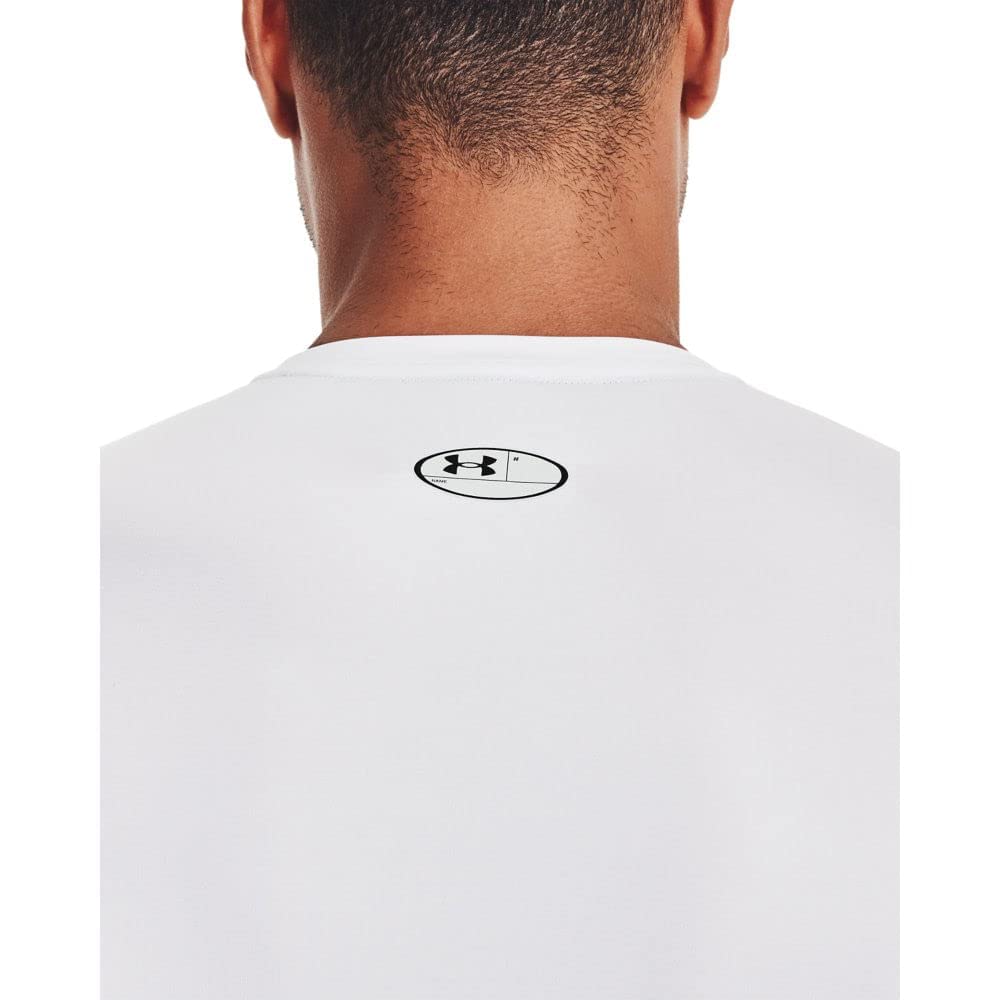 Under Armour Men's Armour HeatGear Compression Long-Sleeve T-Shirt , White (100)/Black, XX-Large