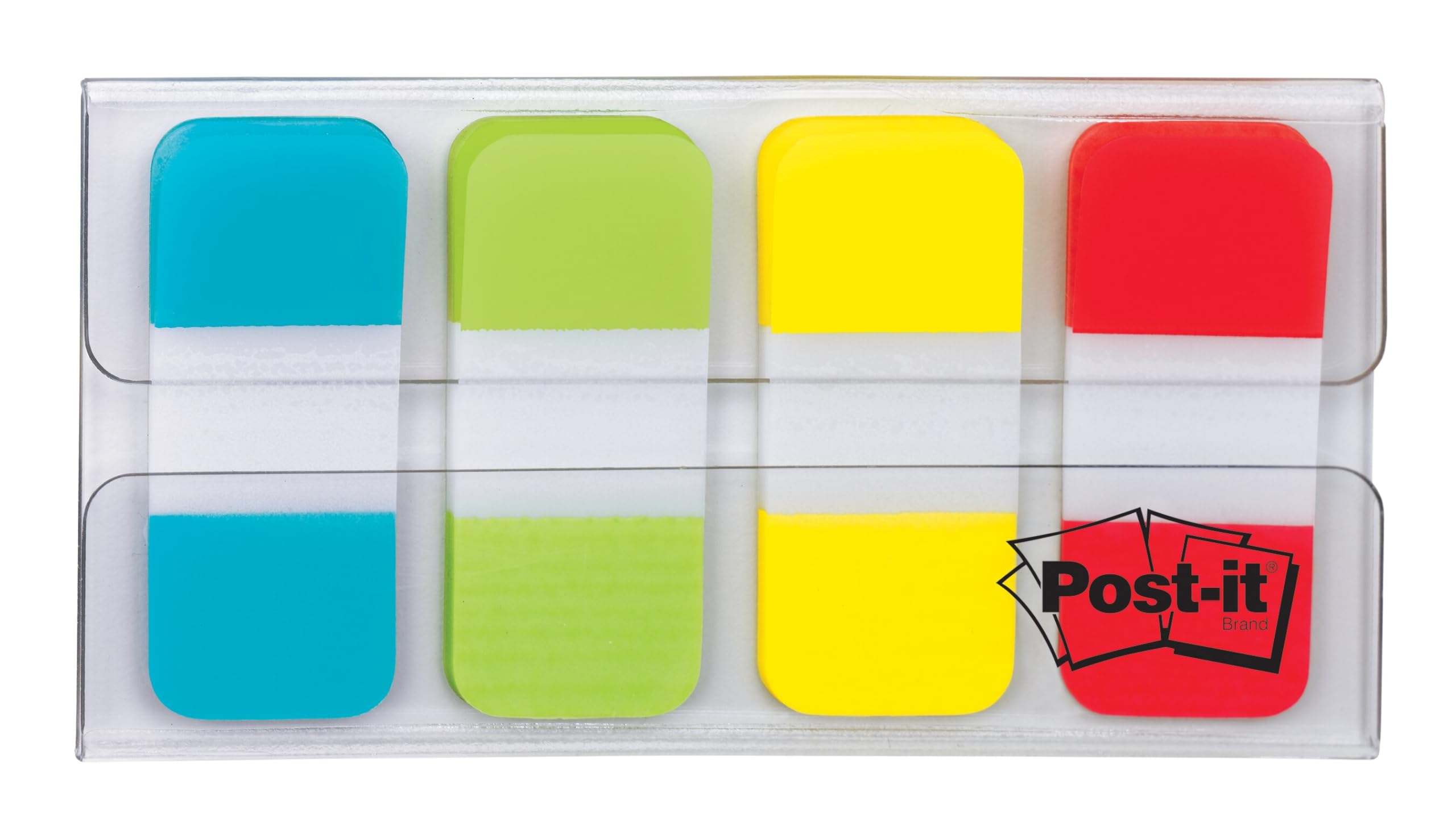 Post-it Tabs.625 in Solid, Aqua, Lime, Yellow, Red, 10/Color, 40/Dispenser (676-ALYR)