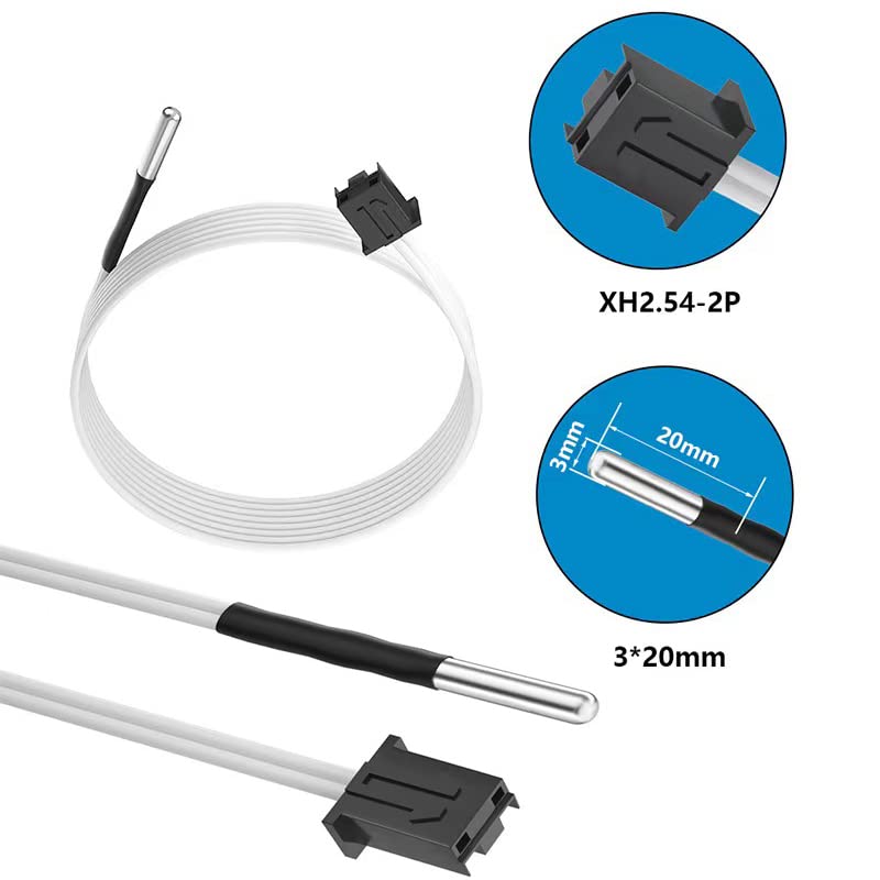AIMPGSTL 3D Printer Temperature Resistance NTC100K, Long 1M Thermistor Sensor Accessories, Thermal Head High Temperature Version 350 Degrees