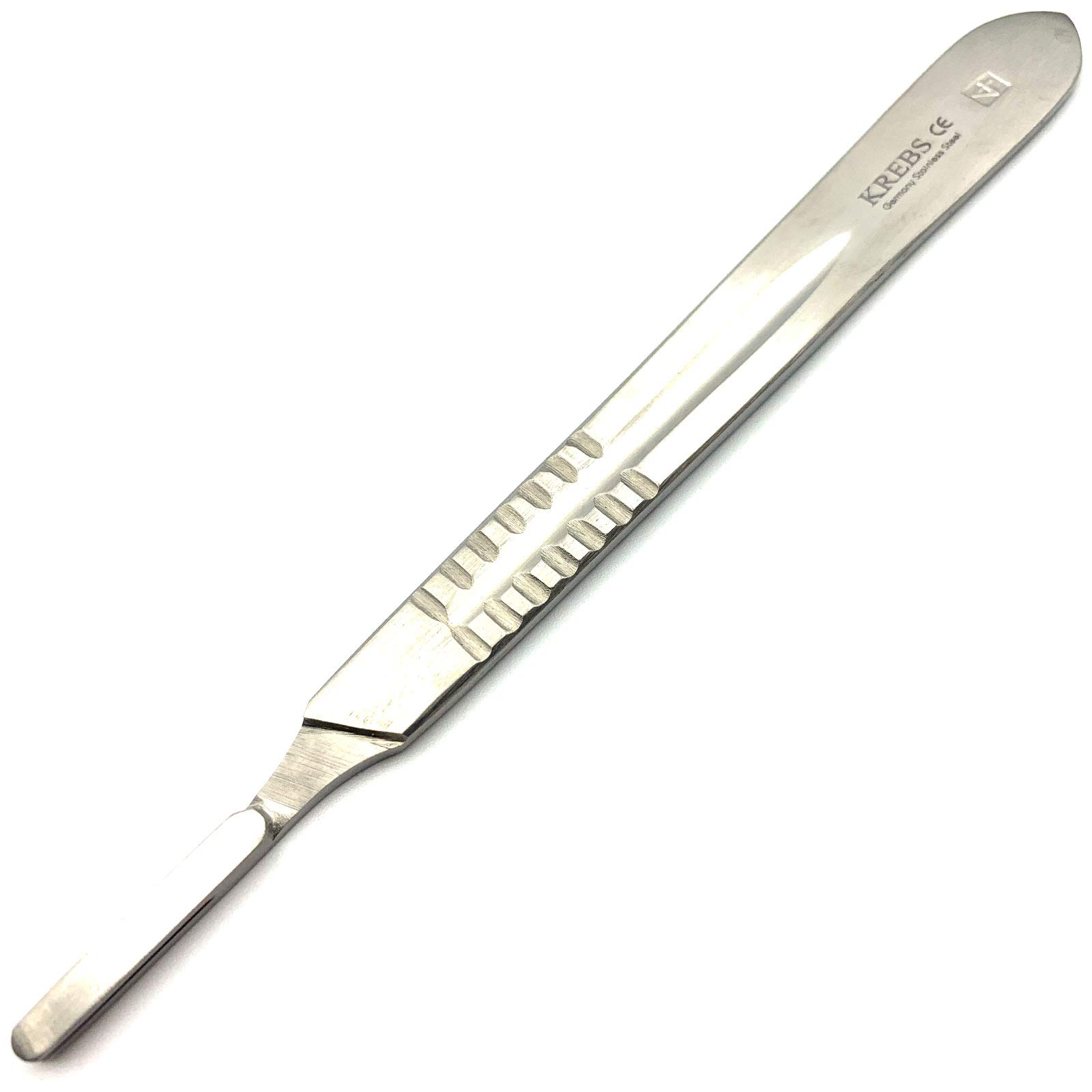 Bard Parker Scalpel Handle, Autoclaveable 12.5 cm German Stainless Steel Surgical Scalpel Handles with Ruler for 10-17 Dermaplaning Scalpel Blades (Handle No. 4, Pack of 1)